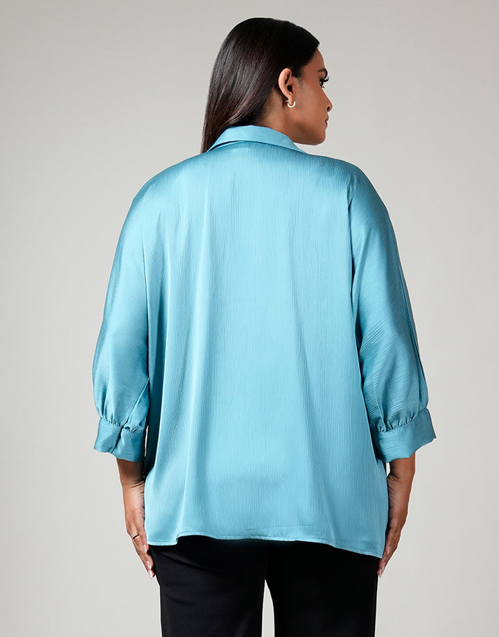 Oversized Batwing Button Down Blouse – Spring & Summer