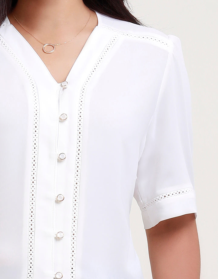 Button Loop with Ladder Detail Blouse – Spring & Summer