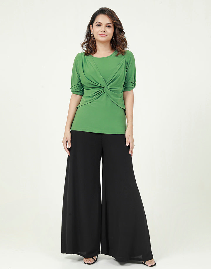 Round Neck Top with Crossover – Spring & Summer